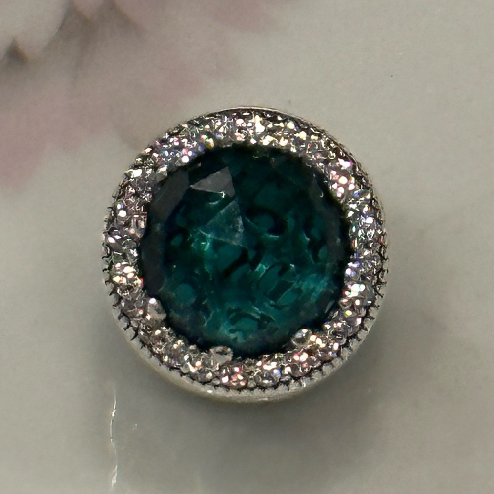Pandora Moments Sparkling Sea Green Sterling Silver C… - Gem